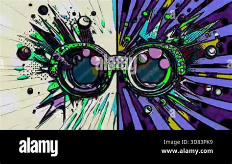 Colorful Animation Of Sunglass Layered Over Colorful Background Stock