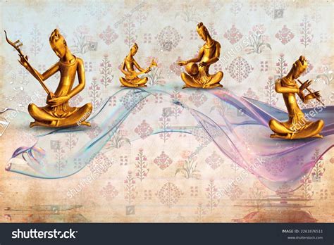 텍스쳐 배경과 황금색 동상 맞춤형 벽지 스톡 일러스트 2261876511 Shutterstock