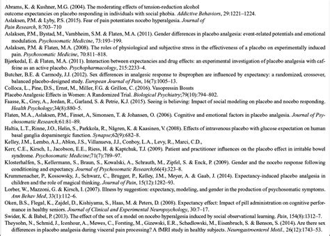 A Systematic Review Of Sex Differences In The Placebo And The Nocebo E