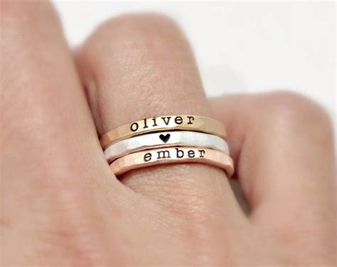 Stacked Rings With Names At Corrina Davis Blog