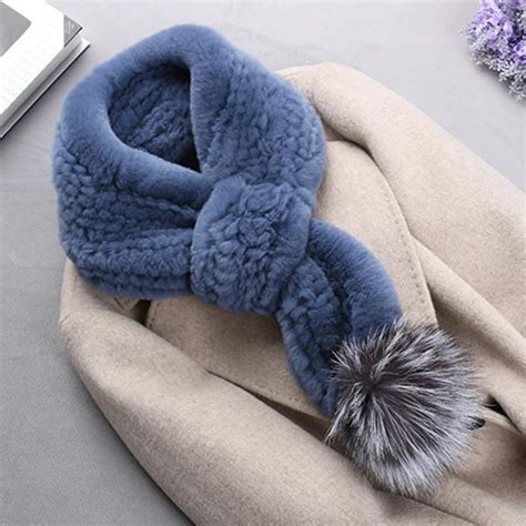 Luxurious Faux Fur Scarf With Pom Pom On Luulla