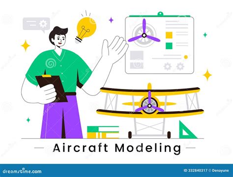 Aircraft Modeling Concept Tiny Male And Female Characters Assembling Huge Airplane Model Vector