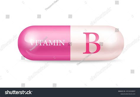Capsule Vitamin B Structure Pink White Stock Vector Royalty Free
