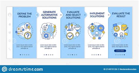 Problem Solving Process Onboarding Vector Template Stock Vector