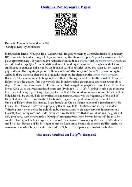 Essay On Oedipus Rex Pdf