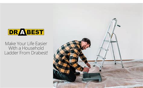 Drabest 8 Step Ladder Folding Aluminum Folding Ladder Lader With