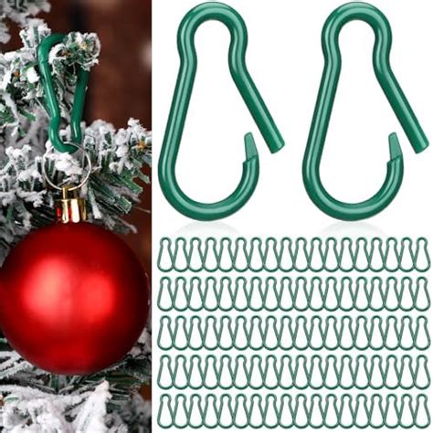 Beeveer 100 Pcs Christmas Ornament Hooks Forest Green