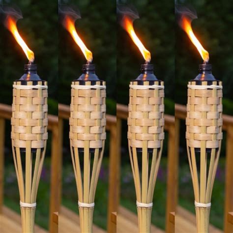 150cm Bamboo Tiki Torches Pack Of 4 Extra Tall 150cm Bamboo Tiki