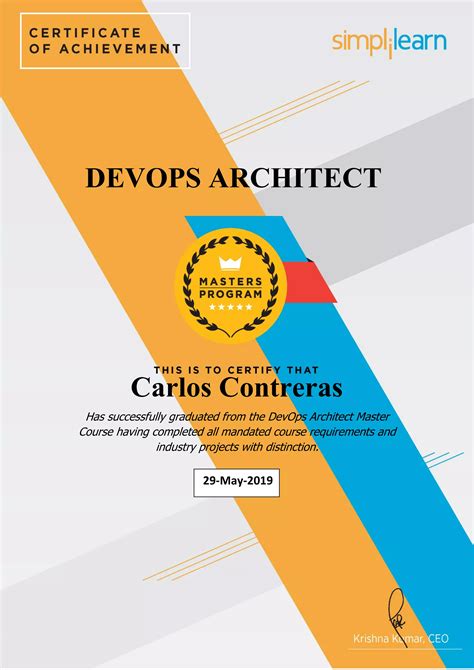 Devops Architect Certificate Pdf Professional School Postgraduate