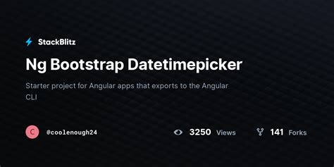 Ng Bootstrap Datetimepicker StackBlitz