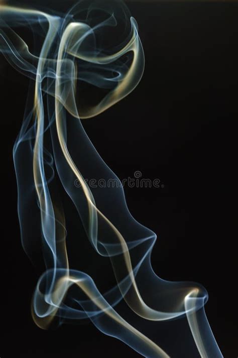 Trajectory Of Incense Smoke In The Air Showing Different Shapes Stock