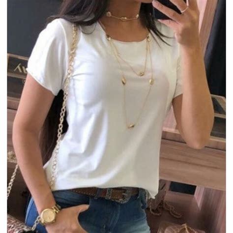 Blusinha Feminina Branca Soltinha Todos Os Tamanhos Shopee Brasil