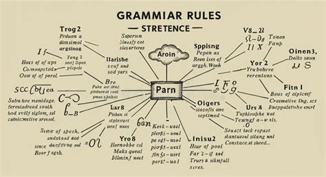 An Ai Generated Chart Titled Grammar Rules Humorously Depicts