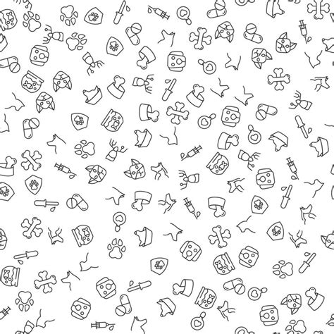 Dog Cat Fish Paw Seamless Pattern For Printing Wrapping Design