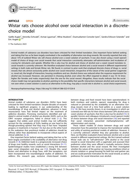 Augier 2022 Pdf Reward System Clinical Medicine