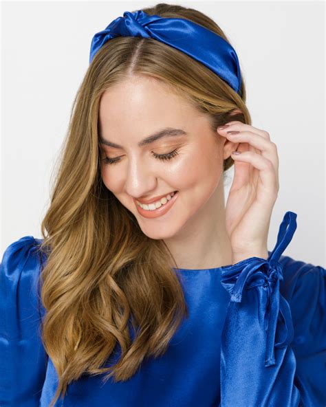 Royal Blue Satin Headband The Mannequin Collection