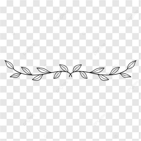Floral Vine Line Divider For Text Layout Separator Decoration Element