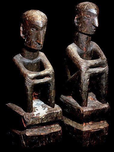 Antique Ifugao Bulul Statue Pair Filipino Rice God Philippines