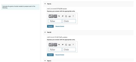 Solved Calculate The Molarity Of The Following Solutions Chegg