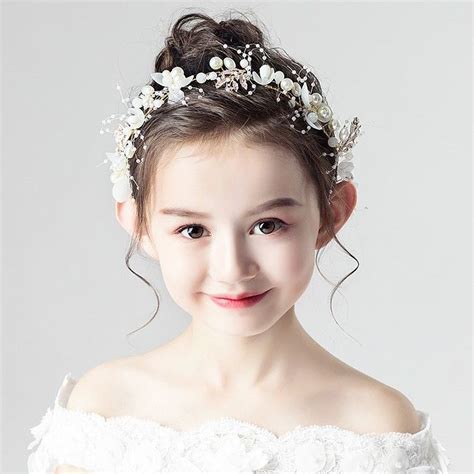 兒童頭花飾品女童花環頭飾小女孩花朵公主森女系韓國花童髮飾演出 蝦皮購物