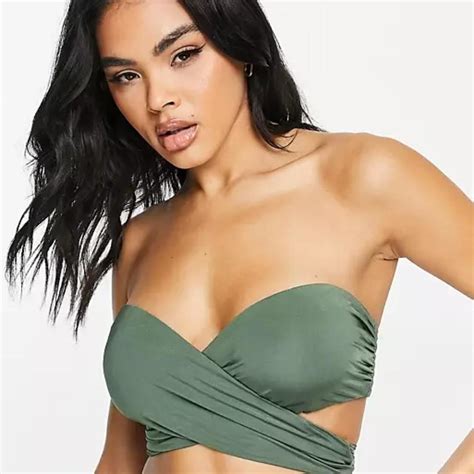 Brand New Never Worn Asos Design Wrap Front Bandeau Depop