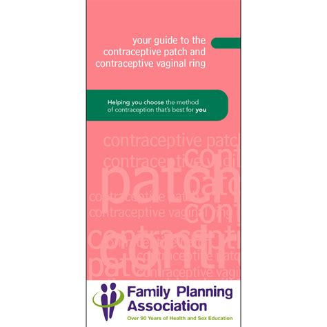Contraceptive Patch And Vaginal Ring The Fpa Guide Pack Of 50