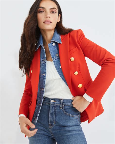 Veronica Beard Miller Scuba Dickey Jacket Slate Dickey In Red Modesens