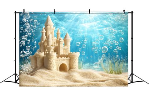 Beach Sand Backdrop Summer Sandcastle Bubble Backdrop Uk Gq4 282