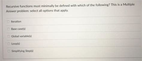 Solved Recursive Functions Must Minimally Be Defined With
