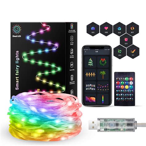 Diy App Smart Point Control Leather Wire Led String Fairy Lights For Indoor Garland Home Party
