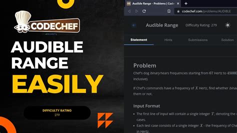 codechef audible range difficulty rating 279 youtube