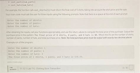 Solved Overview Write A Program That Outputs The Cost Of A