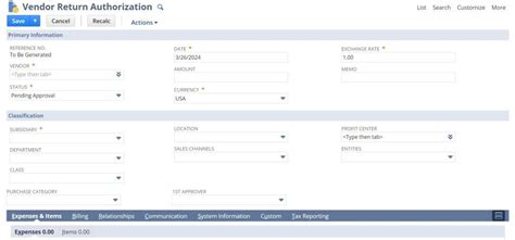 Netsuite Vendor Return Authorizations Suiterep