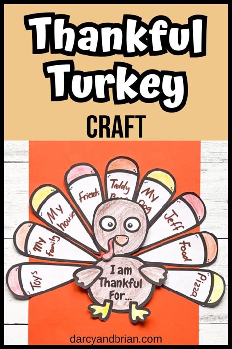 I Am Thankful Turkey Craft Template