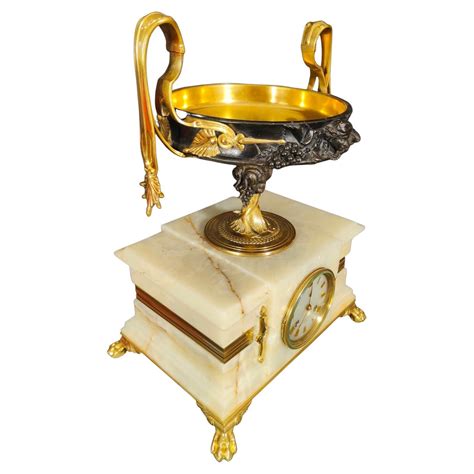 Barbedienne Art Nouveau Onyx Clock 19th Century For Sale At 1stdibs