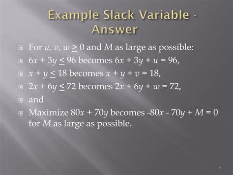 Ppt 41 Slack Variables And The Simplex Tableau Powerpoint