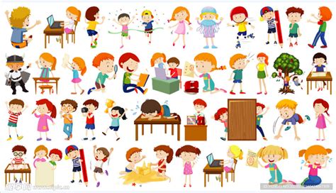 卡通儿童集合 设计图卡通设计广告设计设计图库昵图网