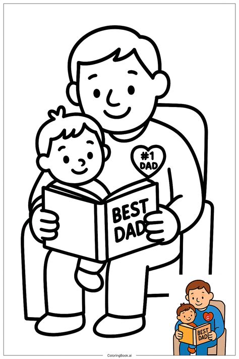 행복한 아버지날 색칠 페이지