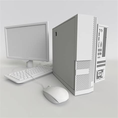 Workdesk Dell Keyboard Mouse 3d Dwg