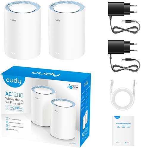 Cudy M1200 Wifi 5 Dual Band Mesh Fast Ethernet Wireless Router Mesh Node 2 Pack Wootware Cudy M1200 Wifi 5 Dual Band Mesh Fast Ethernet Wireless Router Mesh Node 2 Pack Wootware