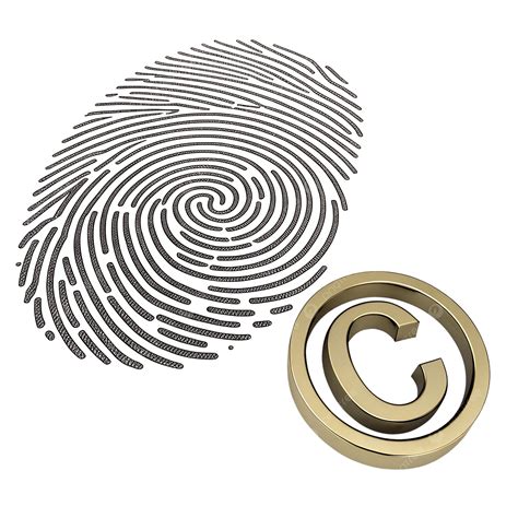 Símbolo De Huellas Digitales Y Copyright Identidad única Png Dibujos