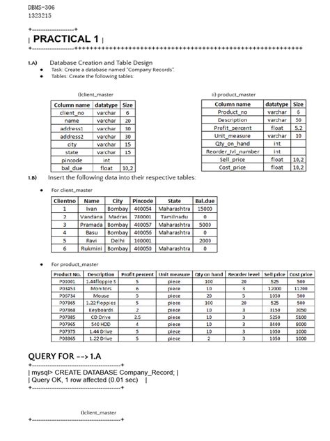 Dbms Practicle Pdf Database Index Database Transaction