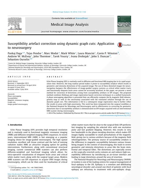 Pdf Susceptibility Artefact Correction Using Dynamic Graph Cuts