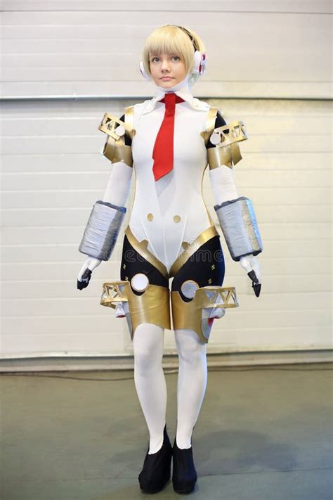 Cosplay Aigis From Persona In The Fantasy In A Stock Image Image Of
