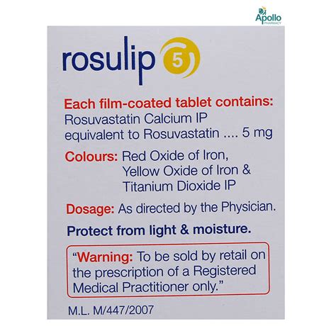 Rosulip 5 Tablet 15s Price Uses Side Effects Composition Apollo