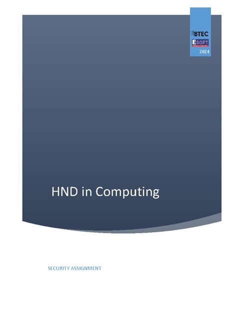 Secrity Assignment Hnd In Computing 2024 Security Assignment Higher