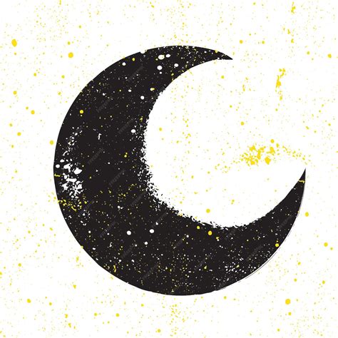 Premium Vector Grunge Scratch Vector Illustration Of Moon