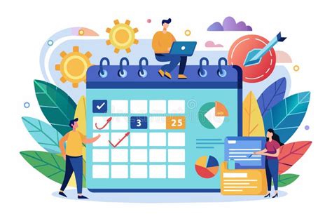 Task Scheduling Line Icons Collection Planning Organizing