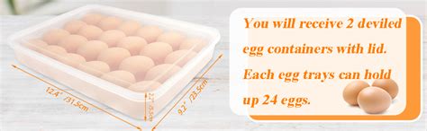 Qyyiguf 2 Pack Deviled Egg Containers With Lidclear