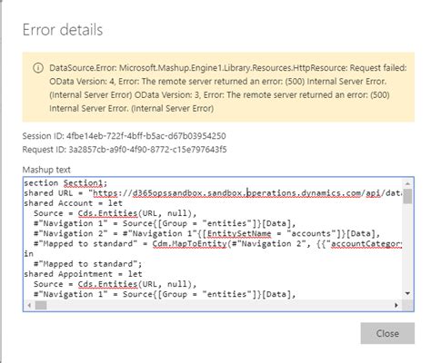 Error While Connecting The Power Bi Dataflow Templ Microsoft